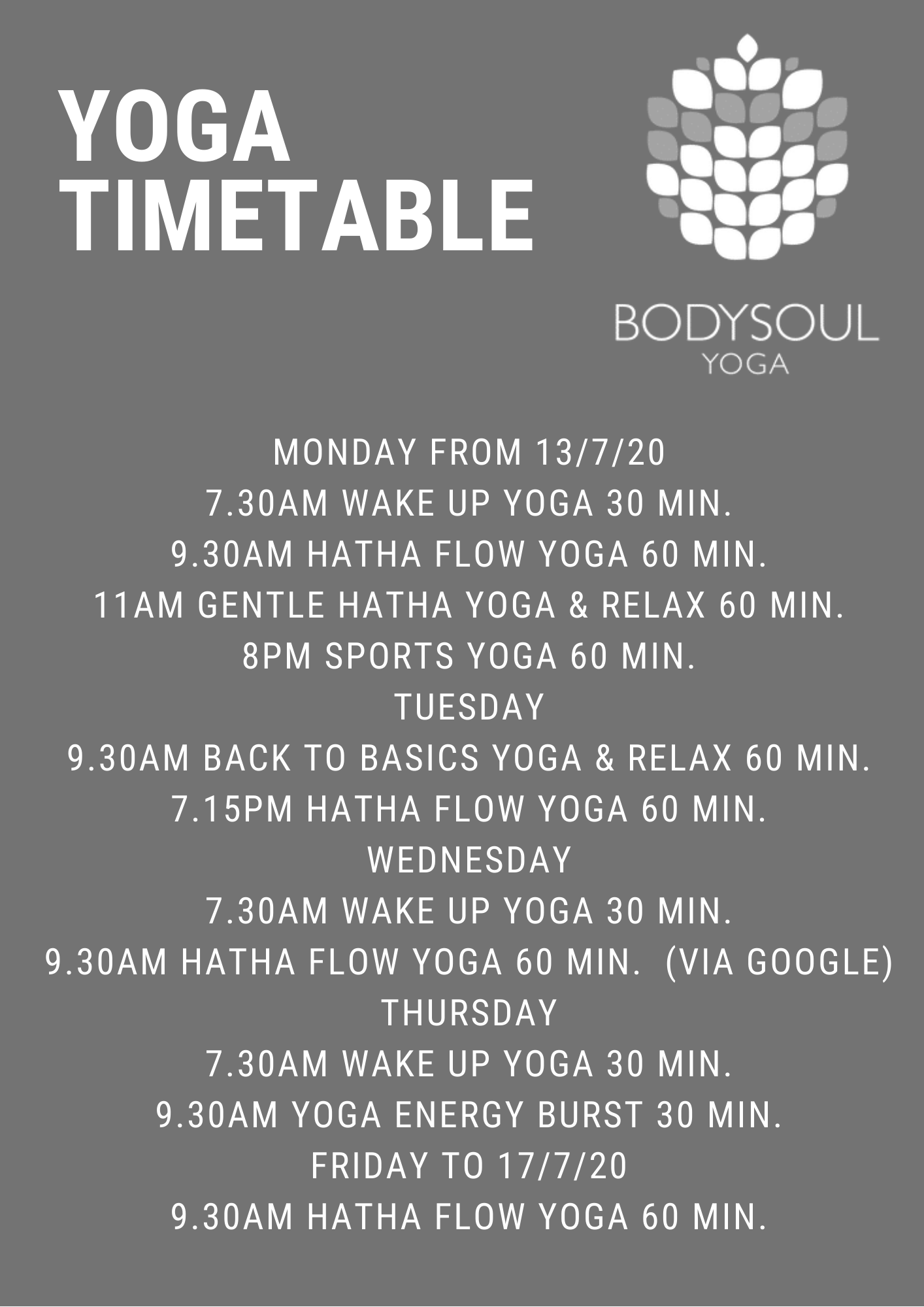 What On This Week At Body Soul Yoga? - Body Soul Yoga