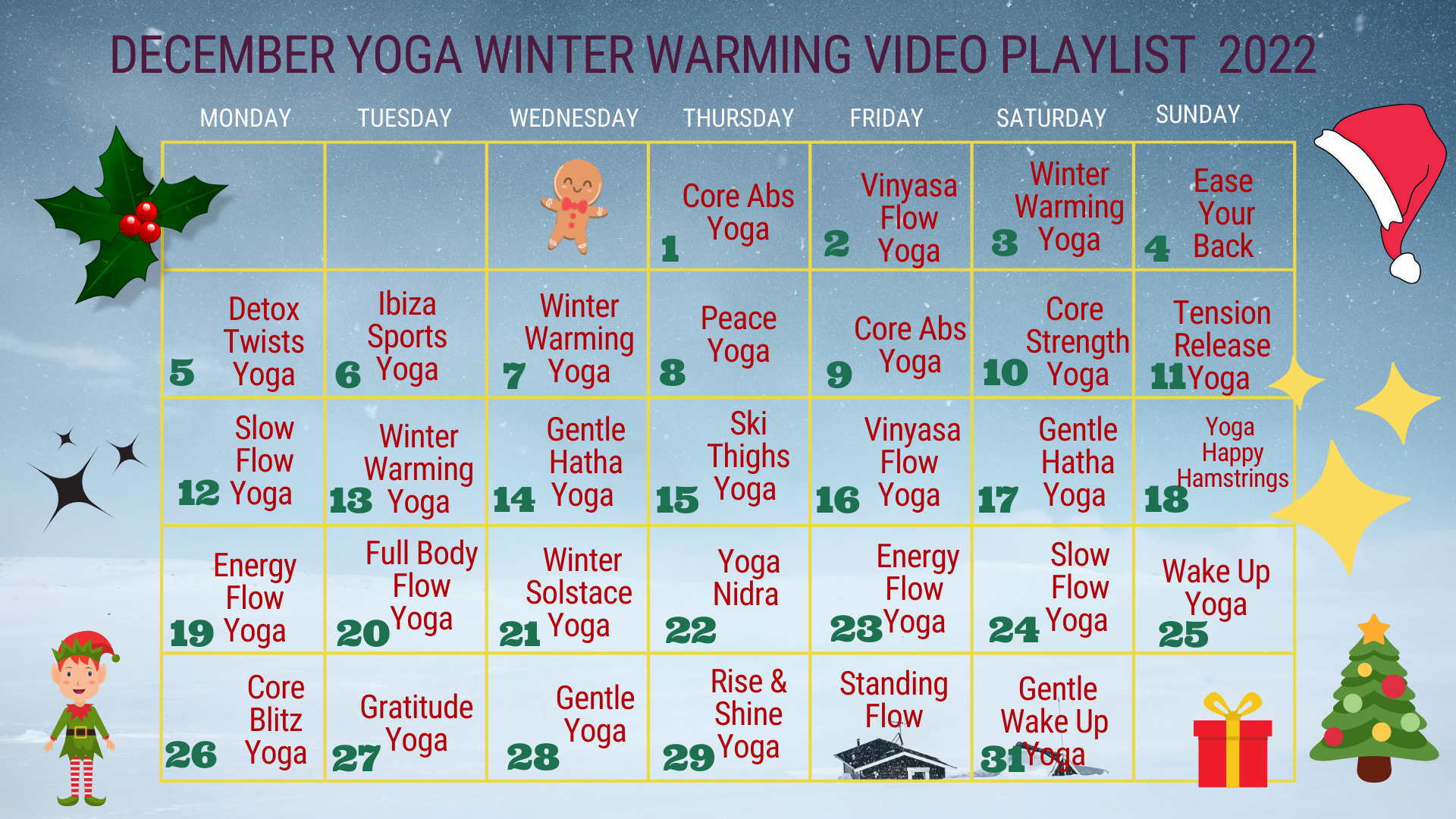 December Curated Yoga Videos: Winter Warming Yoga - Body Soul Yoga