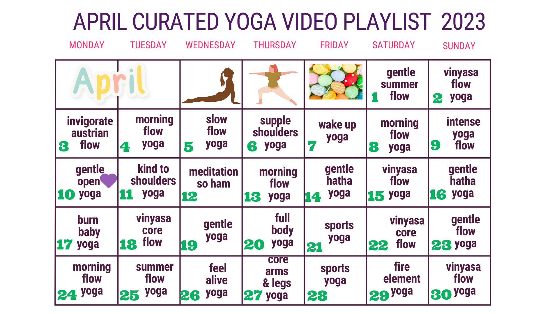 Yoga Videos for April 2023 Curated Yoga Series - Body Soul Yoga
